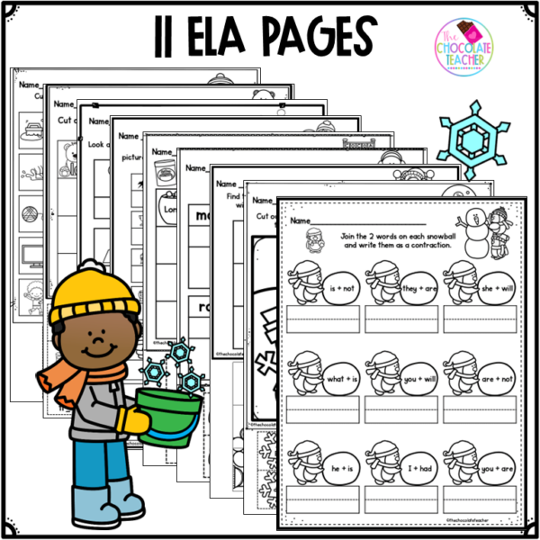 Winter Math and Phonics Worksheets - January Activities - No Prep ...
