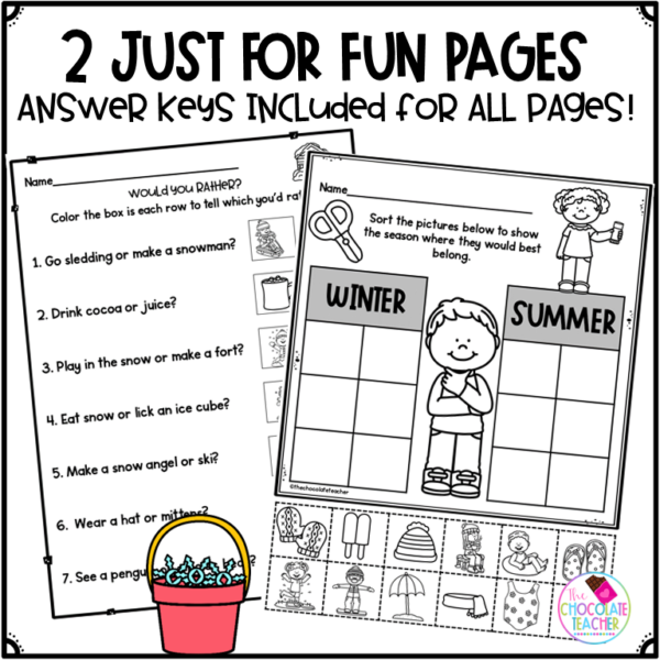 Winter Math and Phonics Worksheets - January Activities - No Prep ...
