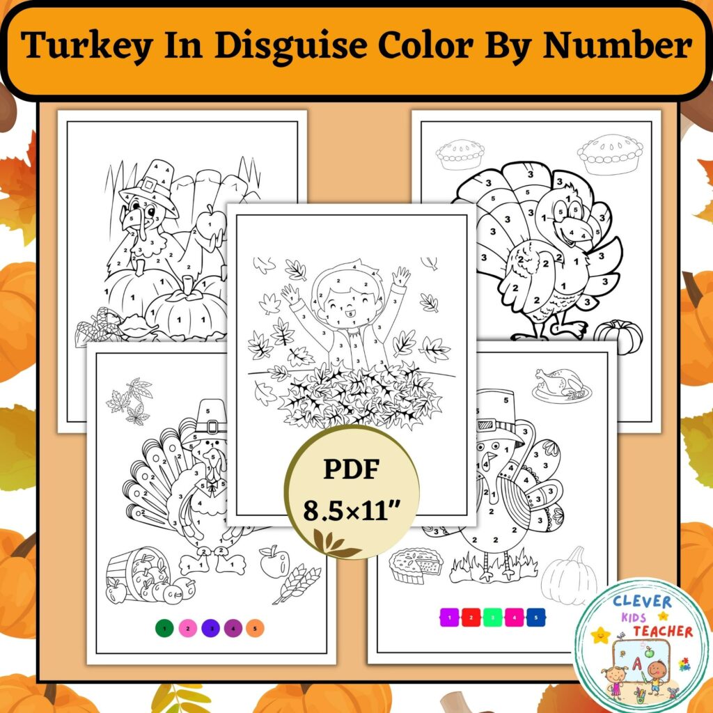 Turkey In Disguise Color By Number | Thanksgiving Turkey In Disguise ...