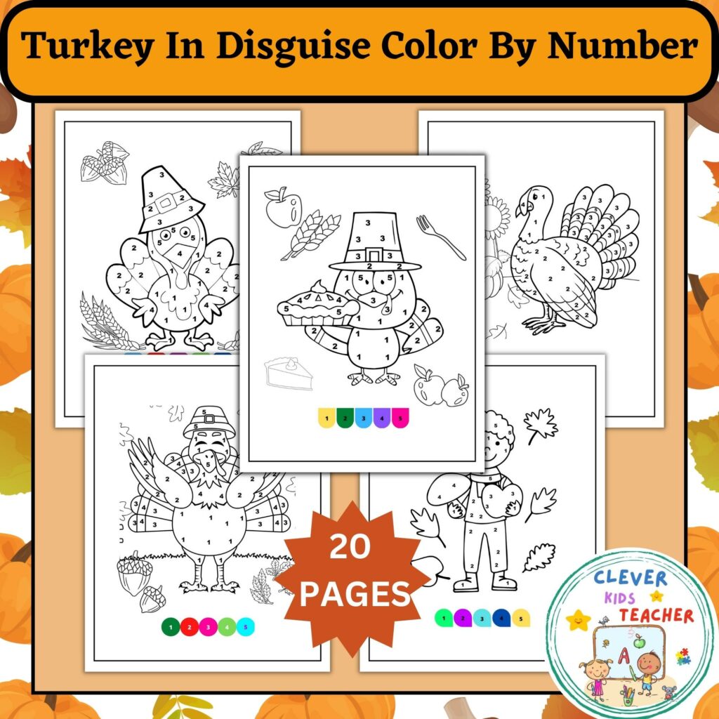 Turkey In Disguise Color By Number | Thanksgiving Turkey In Disguise ...