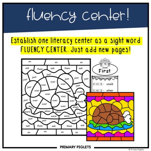 Thanksgiving Color by Code Sight Words First Grade | Made By Teachers