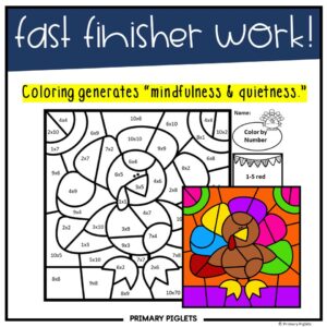 Thanksgiving Color by Number Multiplication | Made By Teachers