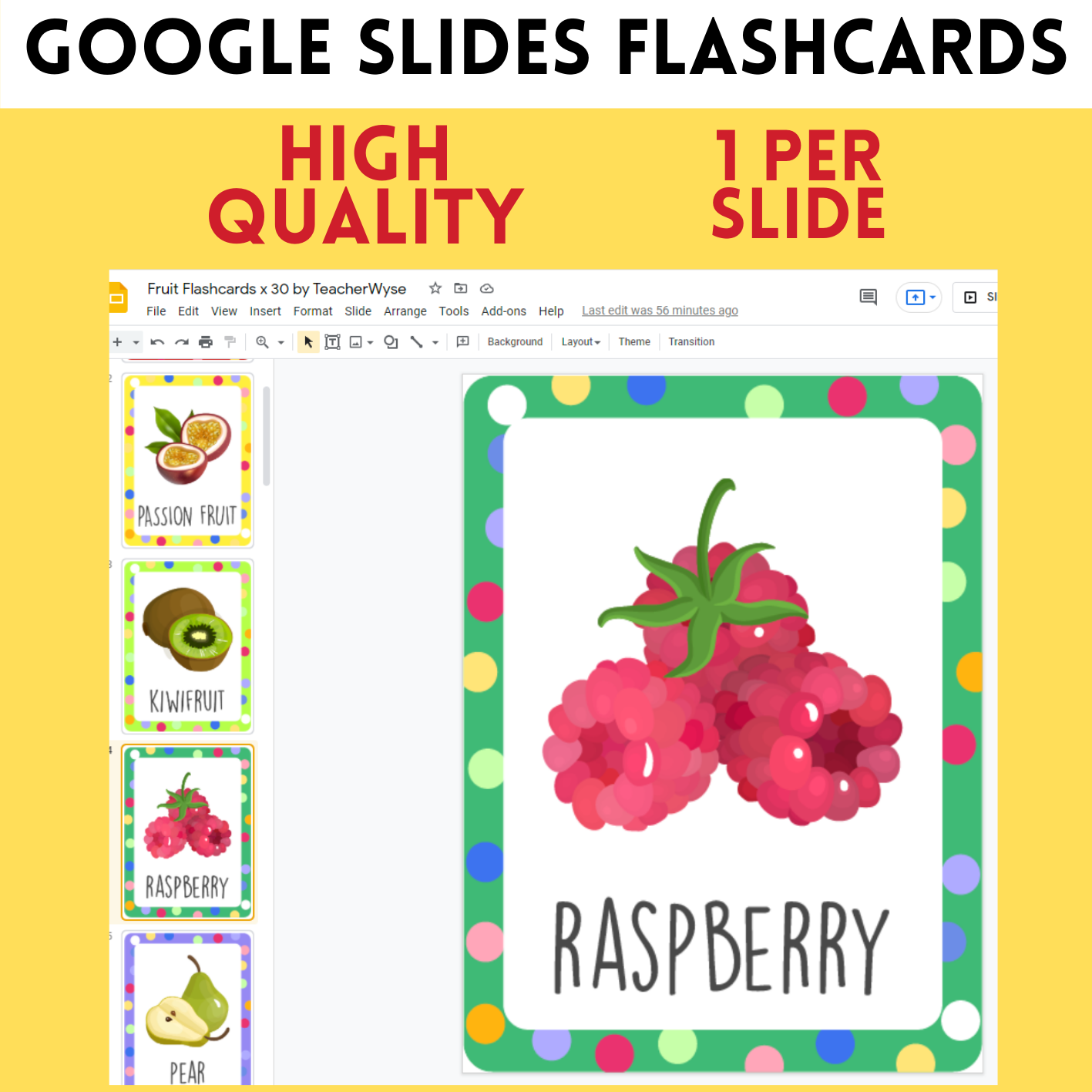 Fruit Flashcards & Poster | Cute & Colorful | Printable | Google Slides ...