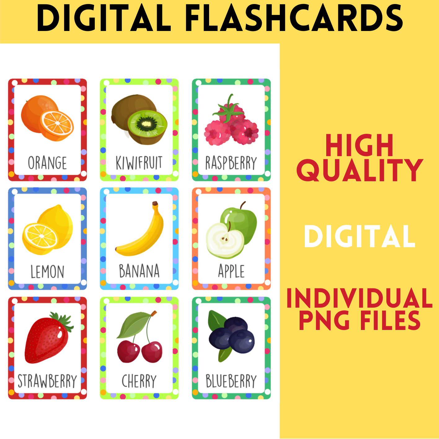 Fruit Flashcards & Poster | Cute & Colorful | Printable | Google Slides ...