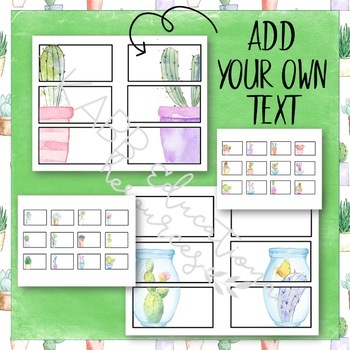 Teacher Toolkit Labels Cacti Theme | Made By Teachers