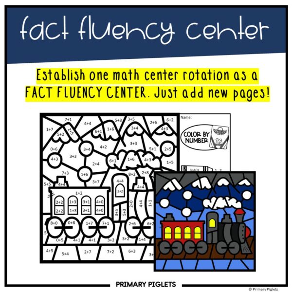 Polar Express Math Facts Color by Number Bundle | Made By Teachers