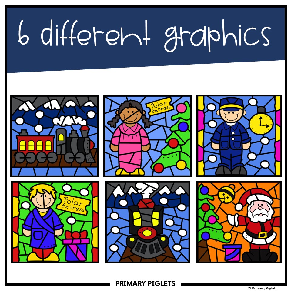 Polar Express Math Facts Color by Number Bundle | Made By Teachers