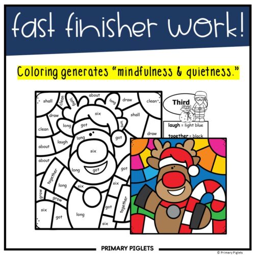 CHRISTMAS COLOR BY SIGHT WORDS PRACTICE 3RD GRADE COLORING WORKSHEETS ...