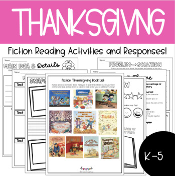 Thanksgiving Books Fiction Reading Comprehension Activities | Made By ...