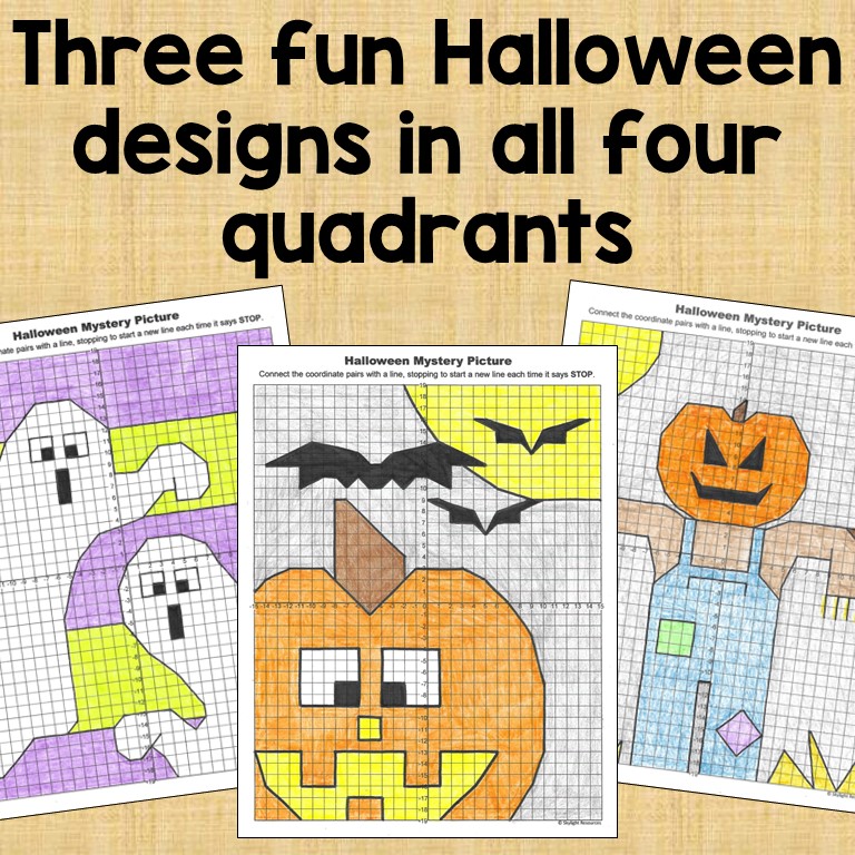 Halloween Four Quadrant Coordinate Plane Graphing Pictures | Made By ...