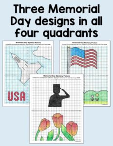 Memorial Day Coordinate Plane Graphing Pictures in All Four Quadrants ...