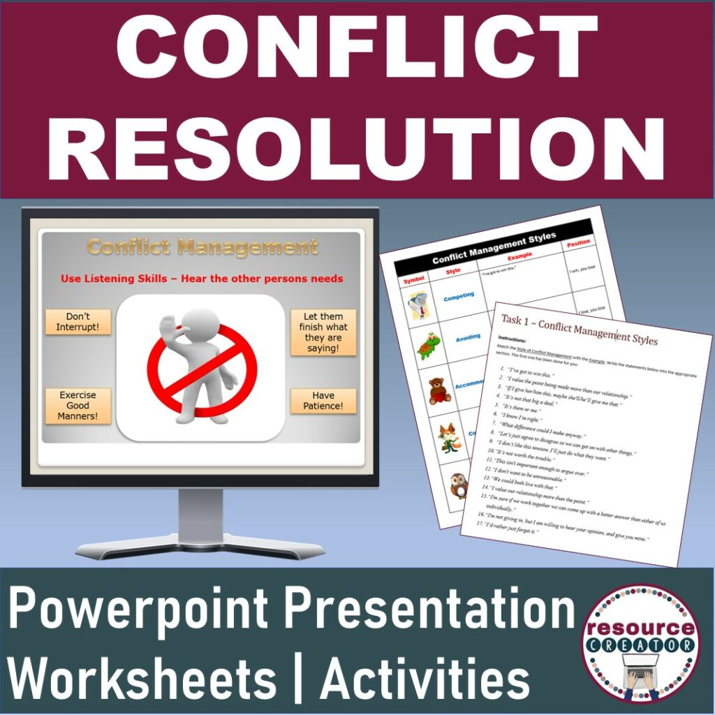 Conflict Resolution Powerpoint and Worksheets for Business Education ...