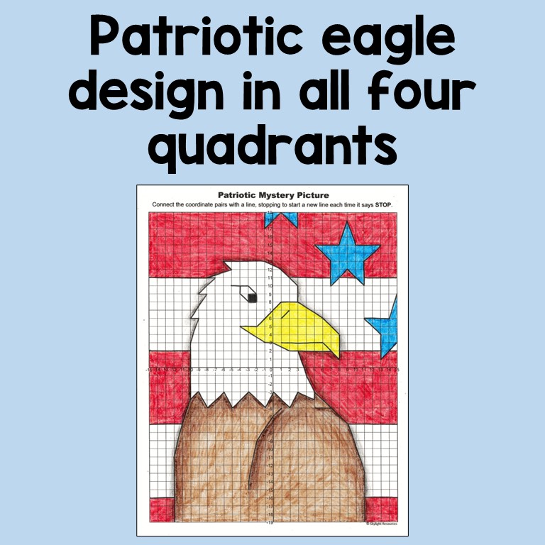 Patriotic Coordinate Plane Mystery Graphing Picture in Four Quadrants ...