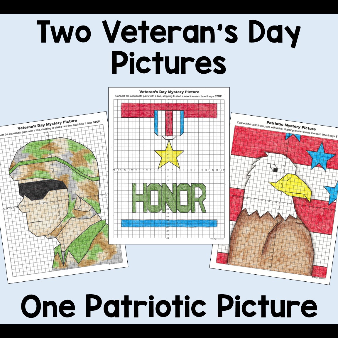 Veteran's Day, Memorial Day and Patriotic Coordinate Plane Graphing ...