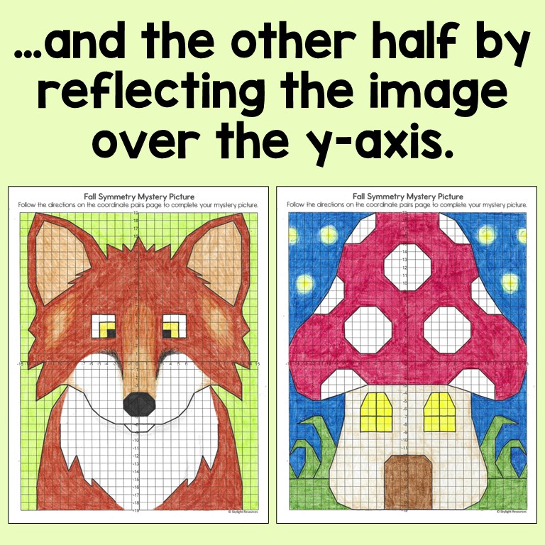 Fall Coordinate Plane Graphing Pictures Four Quadrant Symmetry Activity ...