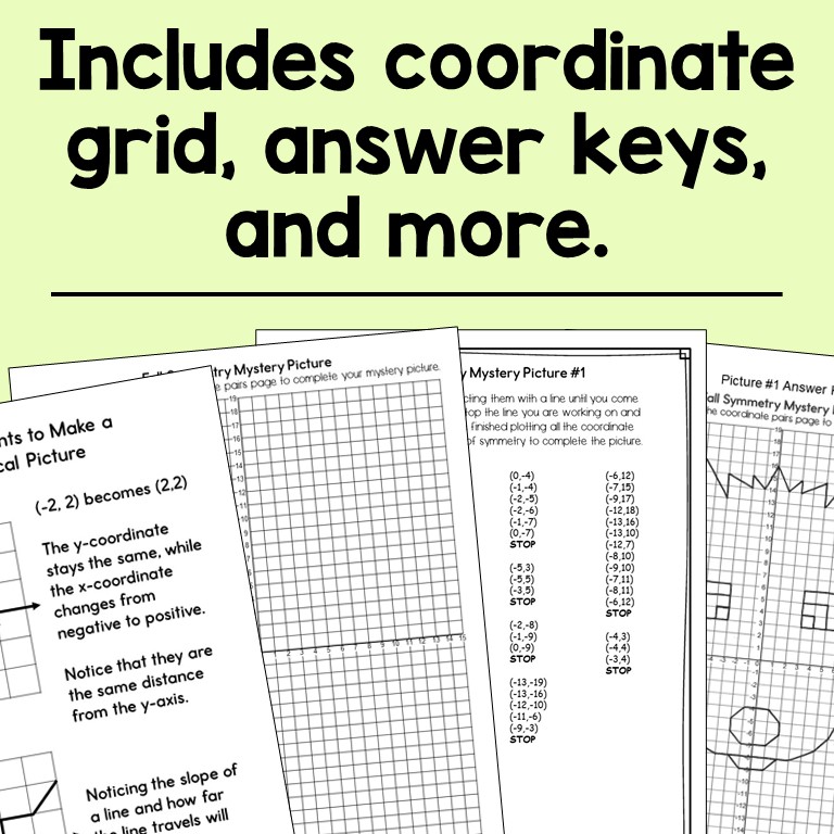 Fall Coordinate Plane Graphing Pictures Four Quadrant Symmetry Activity ...