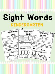 53 Sight Words Worksheets Pack Kindergarten Curriculum Journeys | Made ...