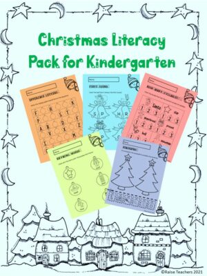 Winter Christmas English Literacy Worksheets Set/Pack for Kindergarten ...