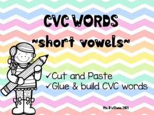 Bundle CVC WORDS: short vowels a, e, i, o, u building words worksheets ...