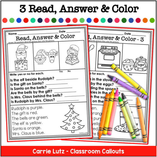 Christmas Reading Worksheets - First Grade - Made By Teachers
