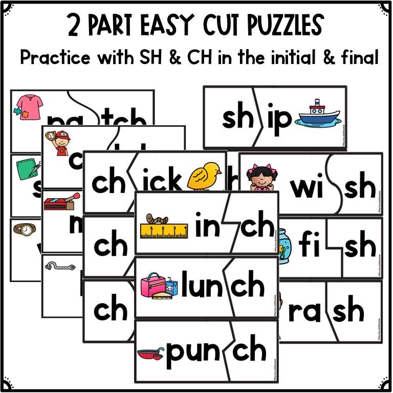 Digraphs - Phonics Centers - Worksheets - Puzzles - SH CH | Made By ...