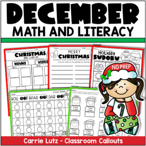 December Math and Literacy | First Grade Christmas Worksheets | Made By ...