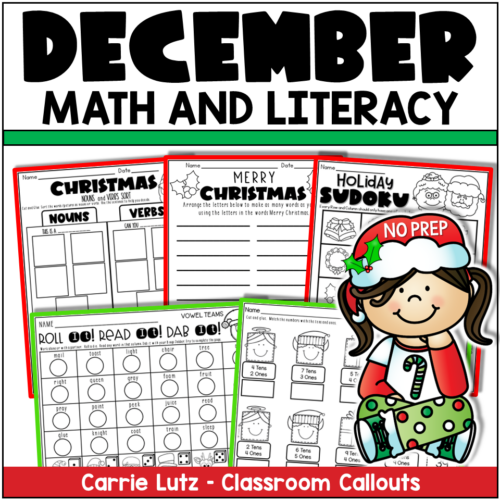 December Math and Literacy | First Grade Christmas Worksheets | Made By ...