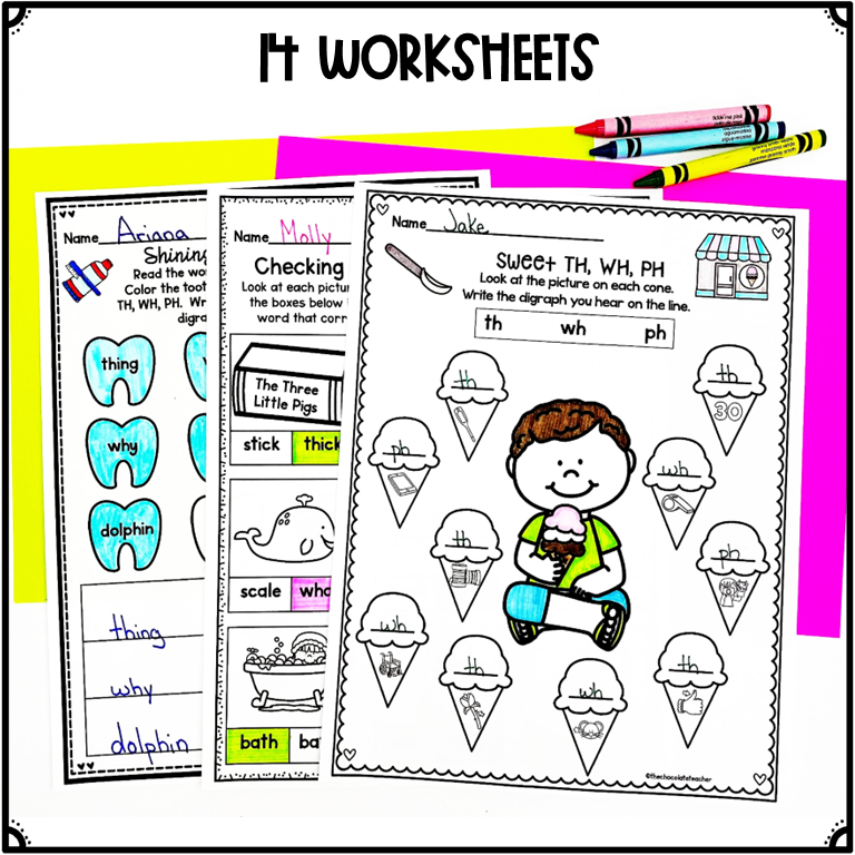 Digraphs - Phonics Centers - Worksheets - Puzzles - TH WH PH | Made By ...