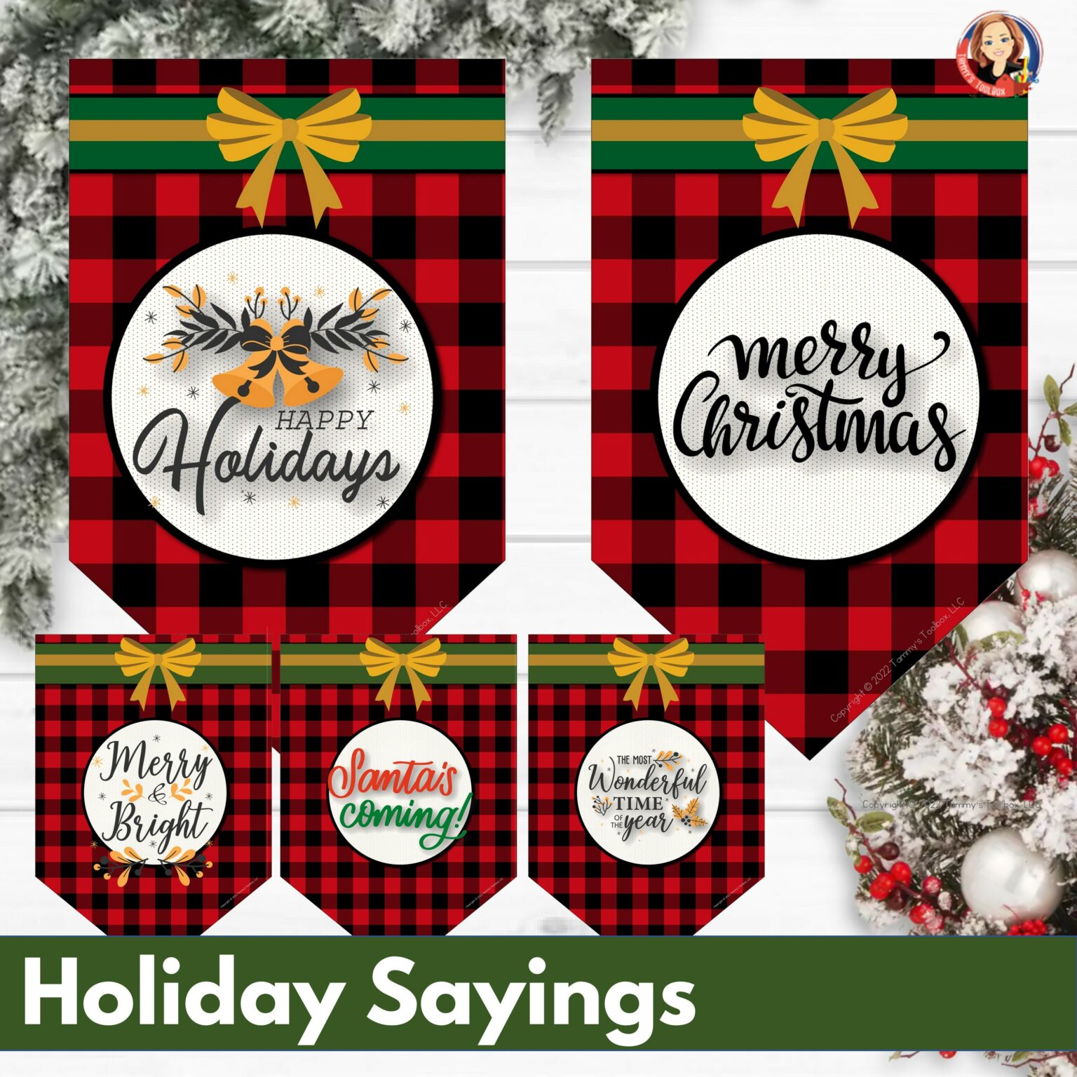 Holiday Christmas Banner Pennants for Bulletin Board and Party | Made ...