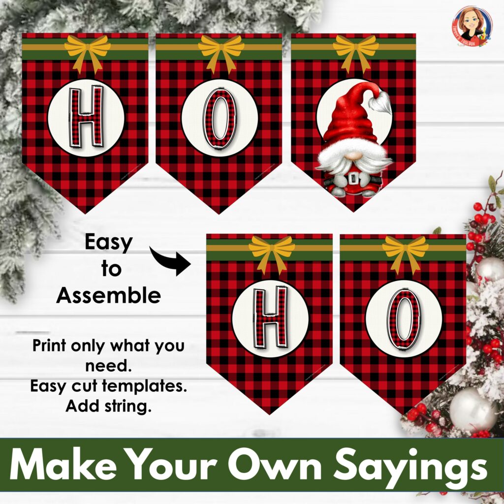 Holiday Christmas Banner Pennants for Bulletin Board and Party | Made ...