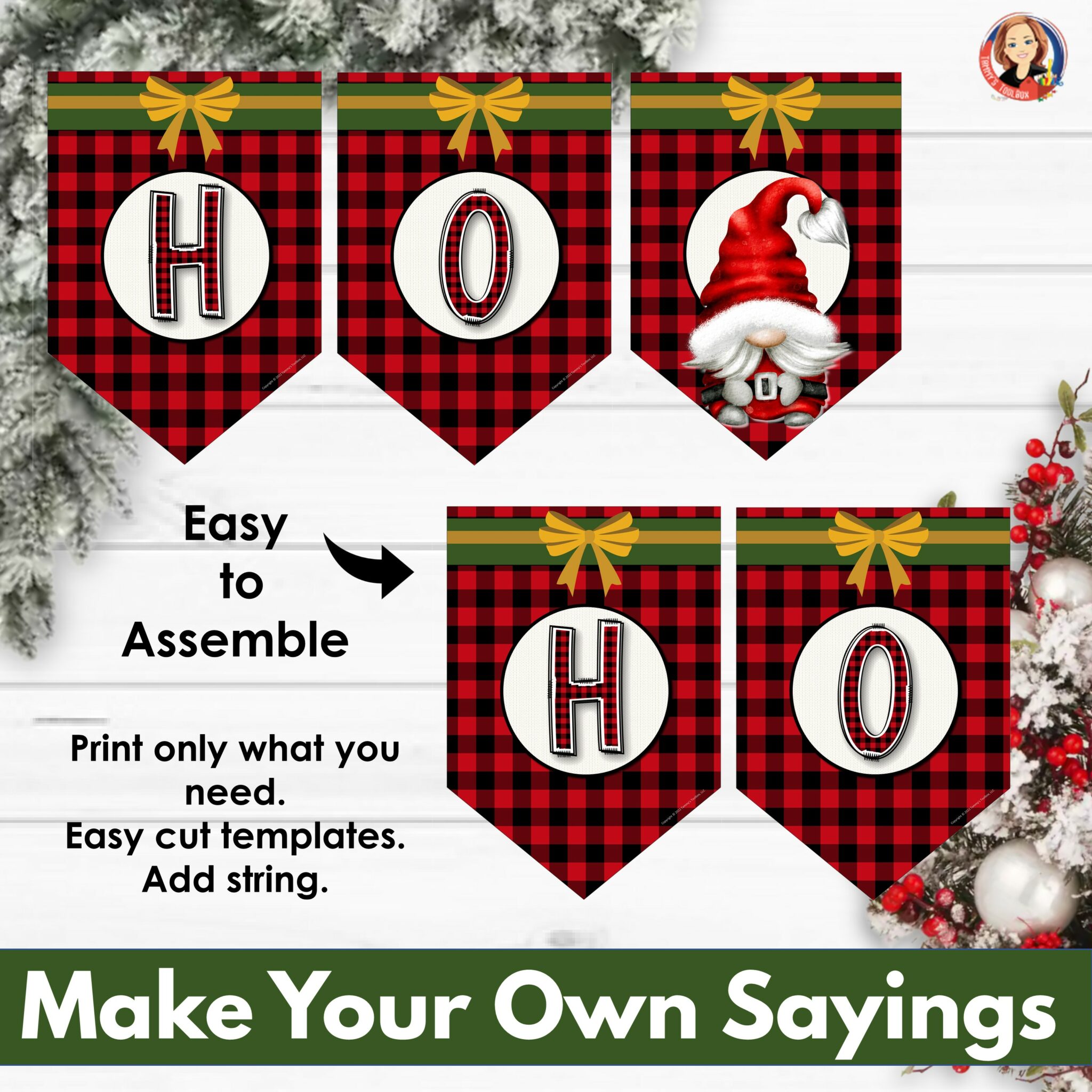 Holiday Christmas Banner Pennants for Bulletin Board and Party | Made ...