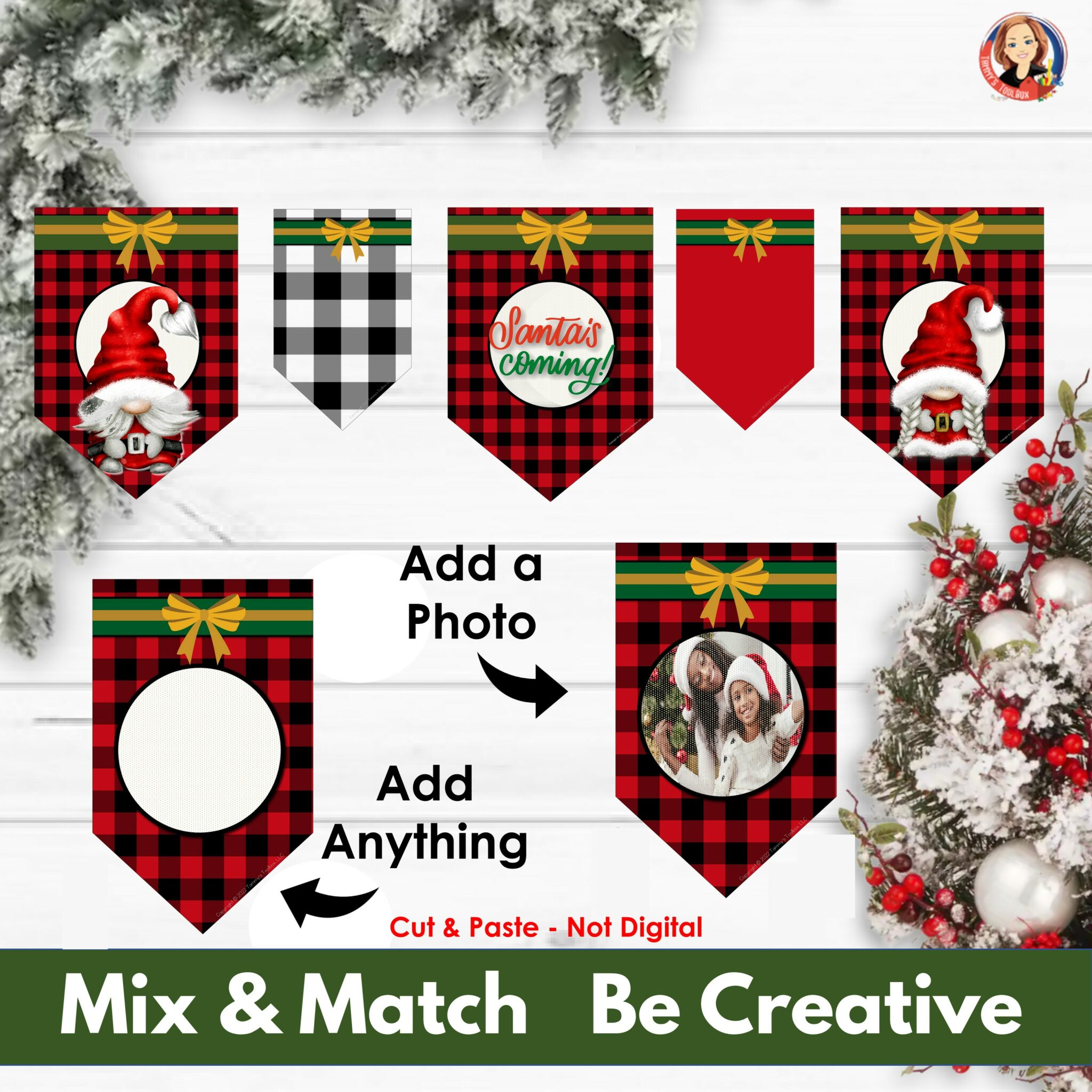 Holiday Christmas Banner Pennants for Bulletin Board and Party | Made ...