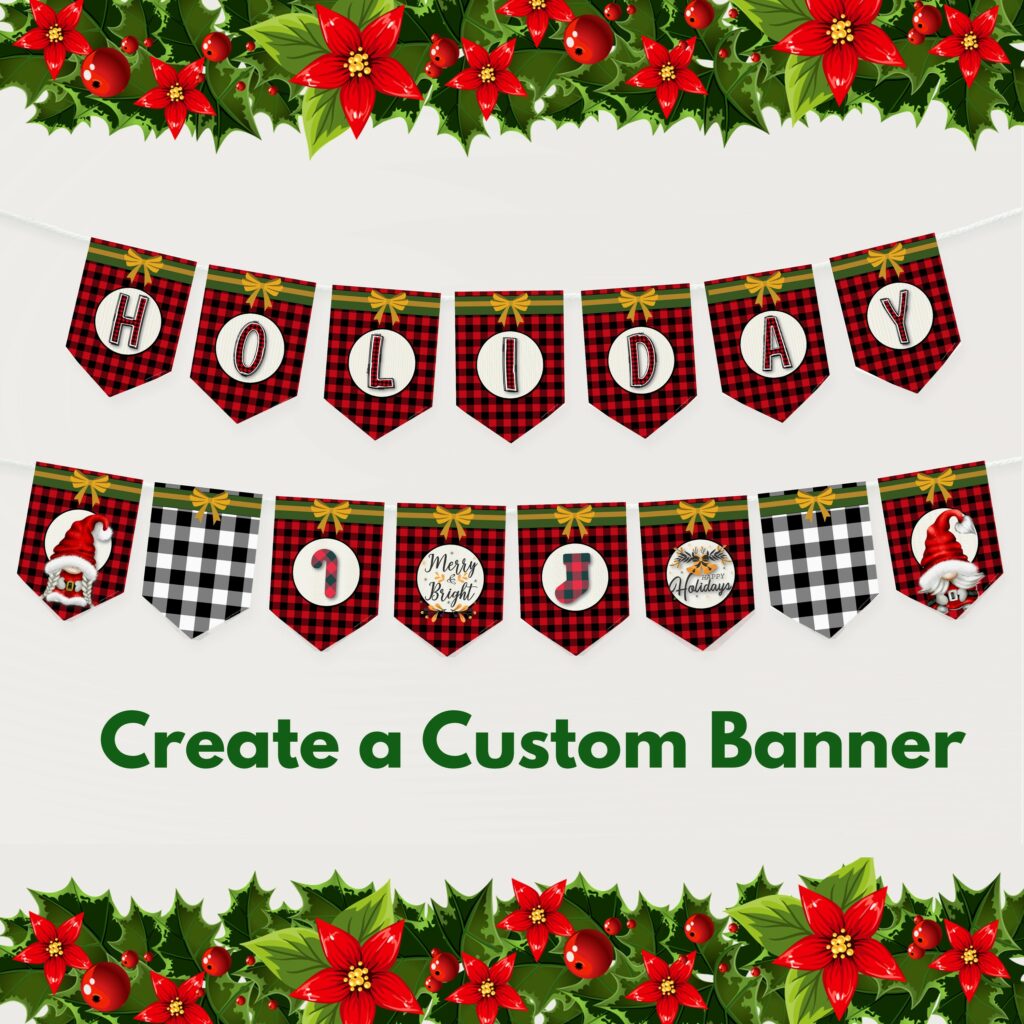 Holiday Christmas Banner Pennants for Bulletin Board and Party | Made ...