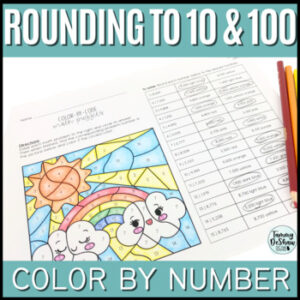Color By Number Rounding to the nearest 10 and 100 Worksheet Activity ...