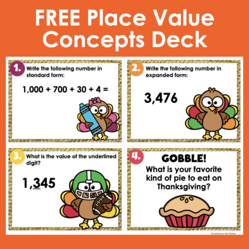 Thanksgiving Place Value Task Cards | Made By Teachers