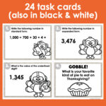 Thanksgiving Place Value Task Cards | Made By Teachers