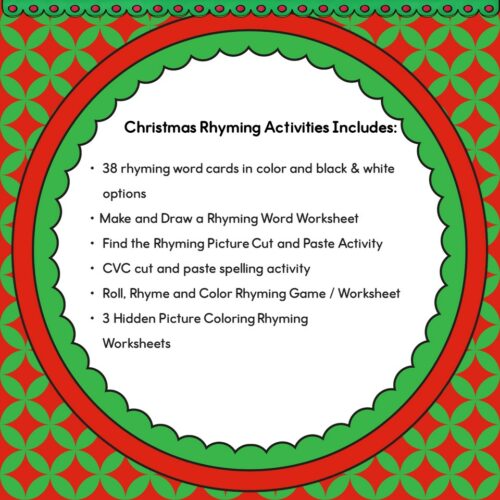 Christmas Rhyming Activities | Rhyming Words Game and Worksheets | Made ...
