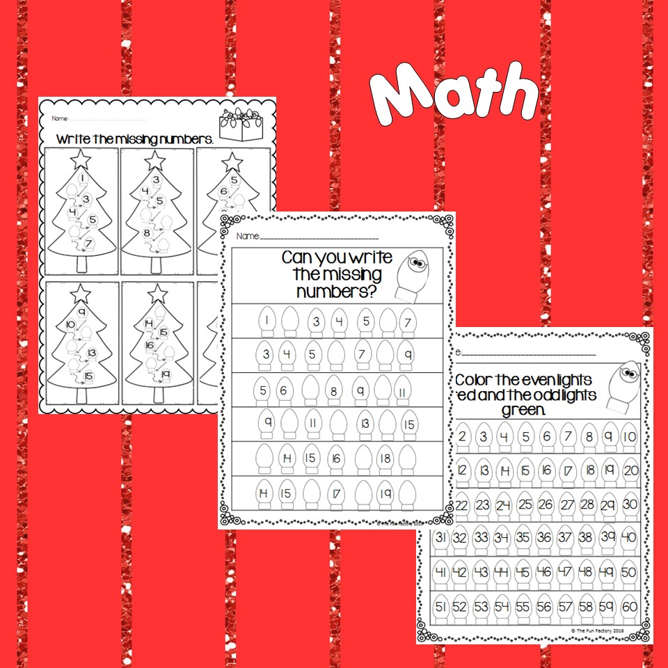 December Print and Go for Kindergarten | NO PREP Literacy and Math ...