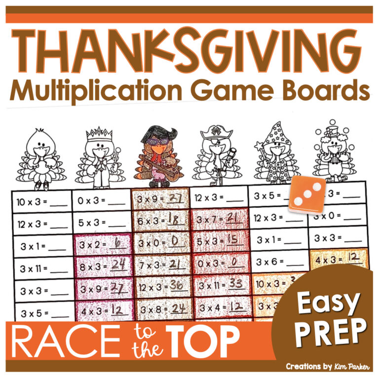Thanksgiving Math Games for Multiplication Fact Fluency | Made By Teachers