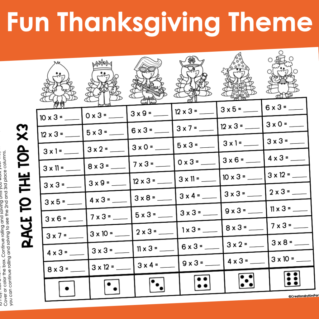 Thanksgiving Math Games for Multiplication Fact Fluency | Made By Teachers