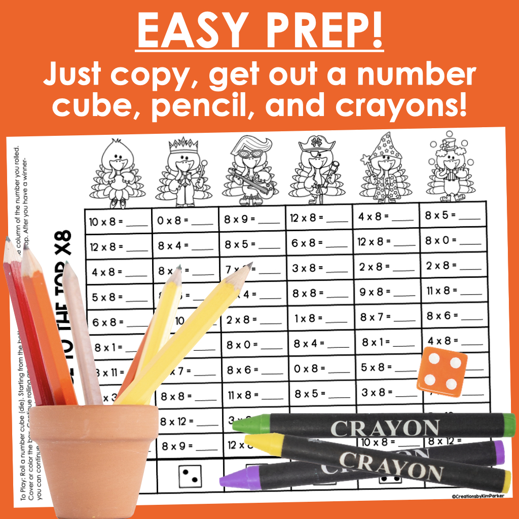 Thanksgiving Math Games for Multiplication Fact Fluency | Made By Teachers