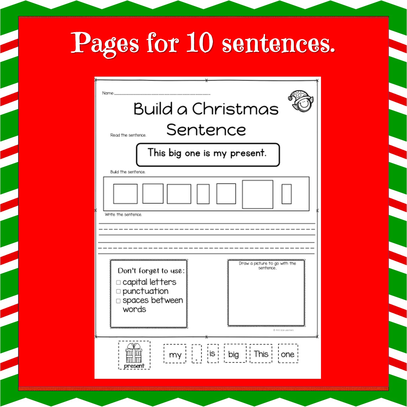 Christmas Scrambled Sentences | Cut and Paste Sentences | Writing ...