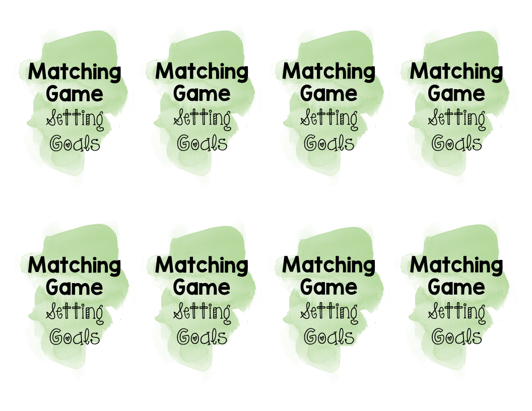 Goal Setting Matching Card Game | Made By Teachers