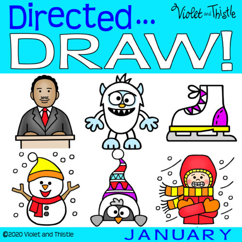 Directed Drawing Winter Martin Luther King Jr January New Year Learn ...