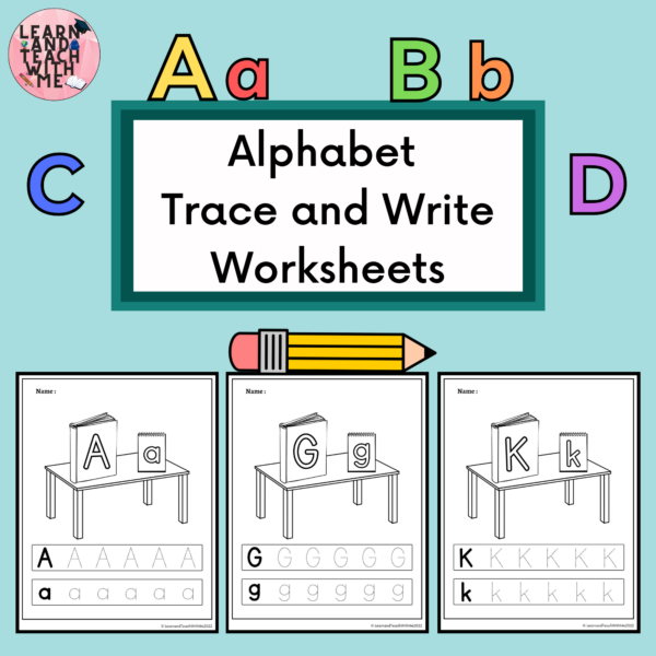 Alphabet Uppercase and Lowercase Letters Tracing Worksheets - Made By ...
