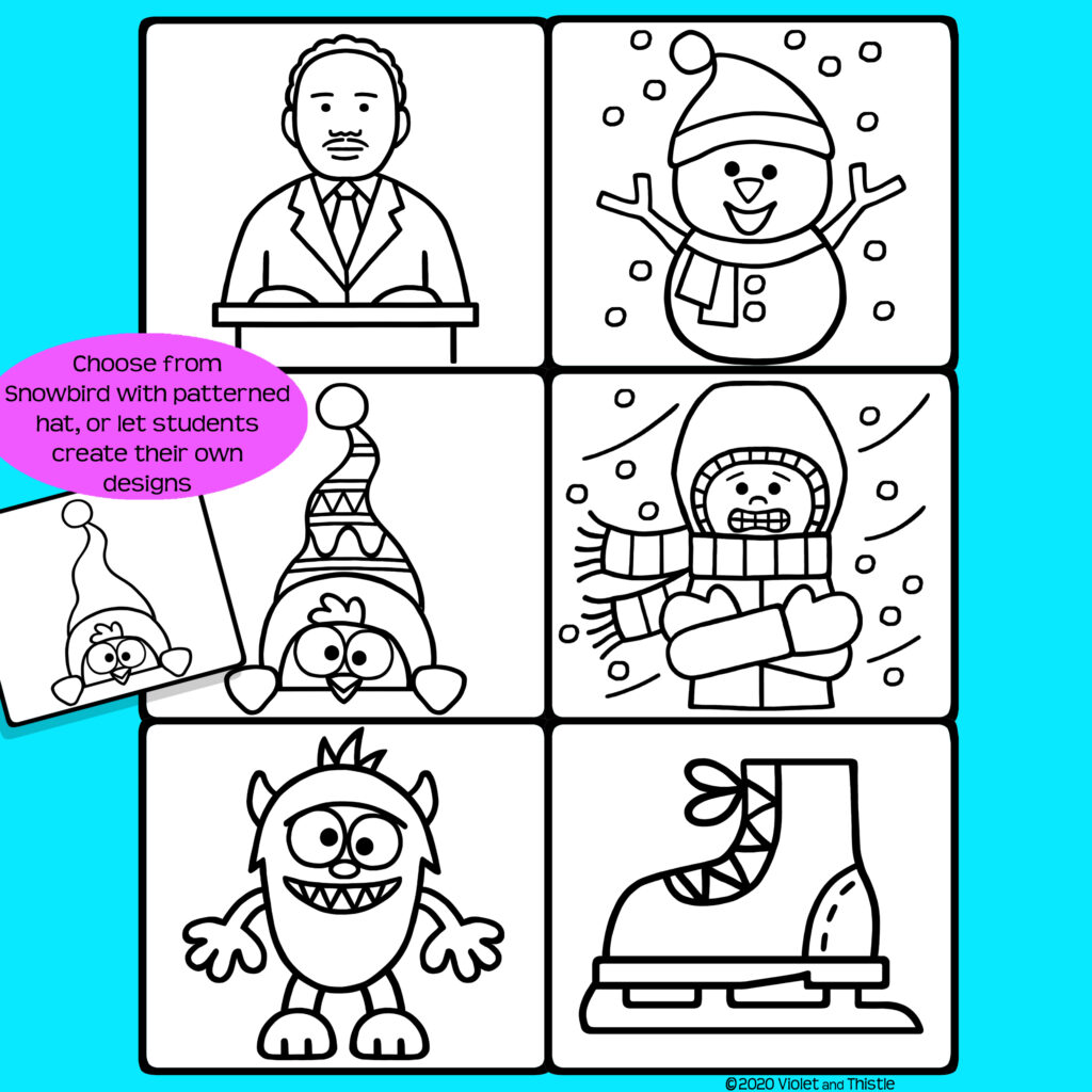 Directed Drawing Winter Martin Luther King Jr January New Year Learn ...