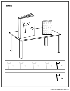 Arabic Number Tracing and Writing 1-20 Worksheets - Made By Teachers
