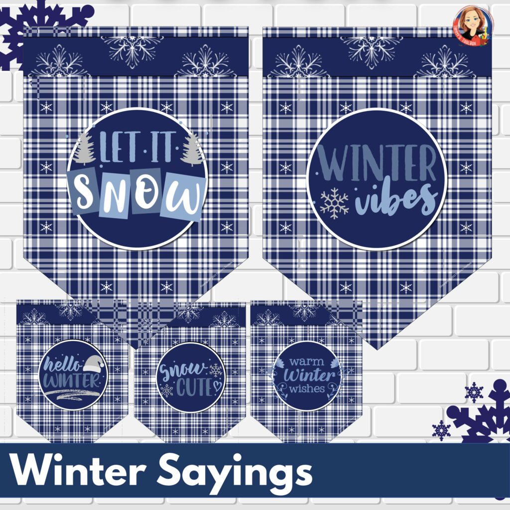 Winter Bulletin Board Banner and Party Pennants | Made By Teachers