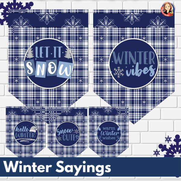 Winter Bulletin Board Banner and Party Pennants | Made By Teachers