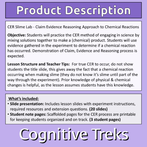 CER Slime Lab Chemistry Experiment - Physical & Chemical Changes | Made ...